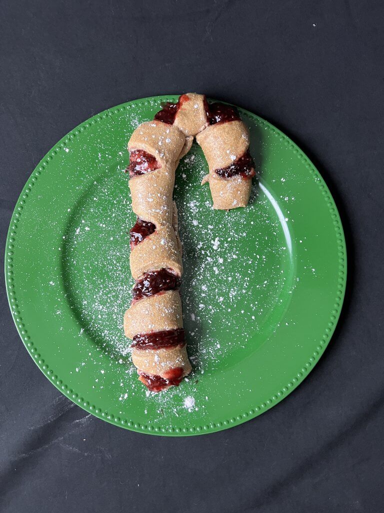 Jingle Bell Candy Cane Baked Holiday Bread Recipe - Easy!