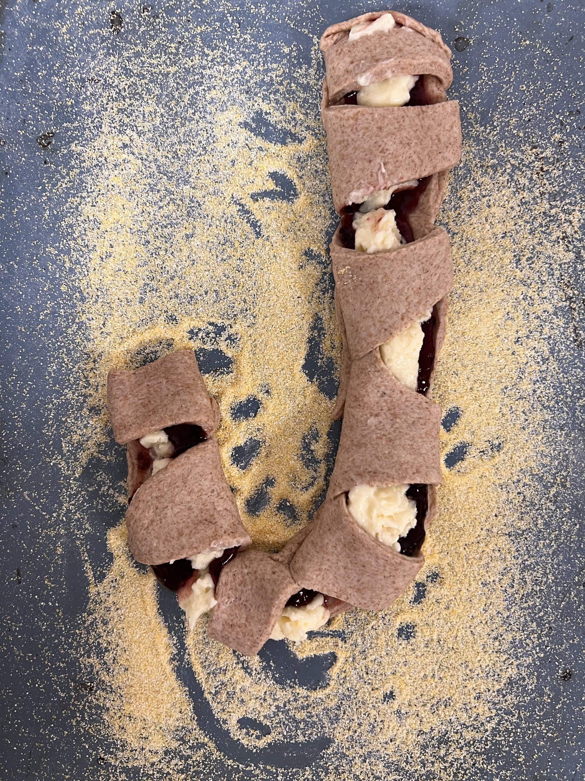 Jingle Bell Candy Cane Baked Holiday Bread Recipe - Easy!